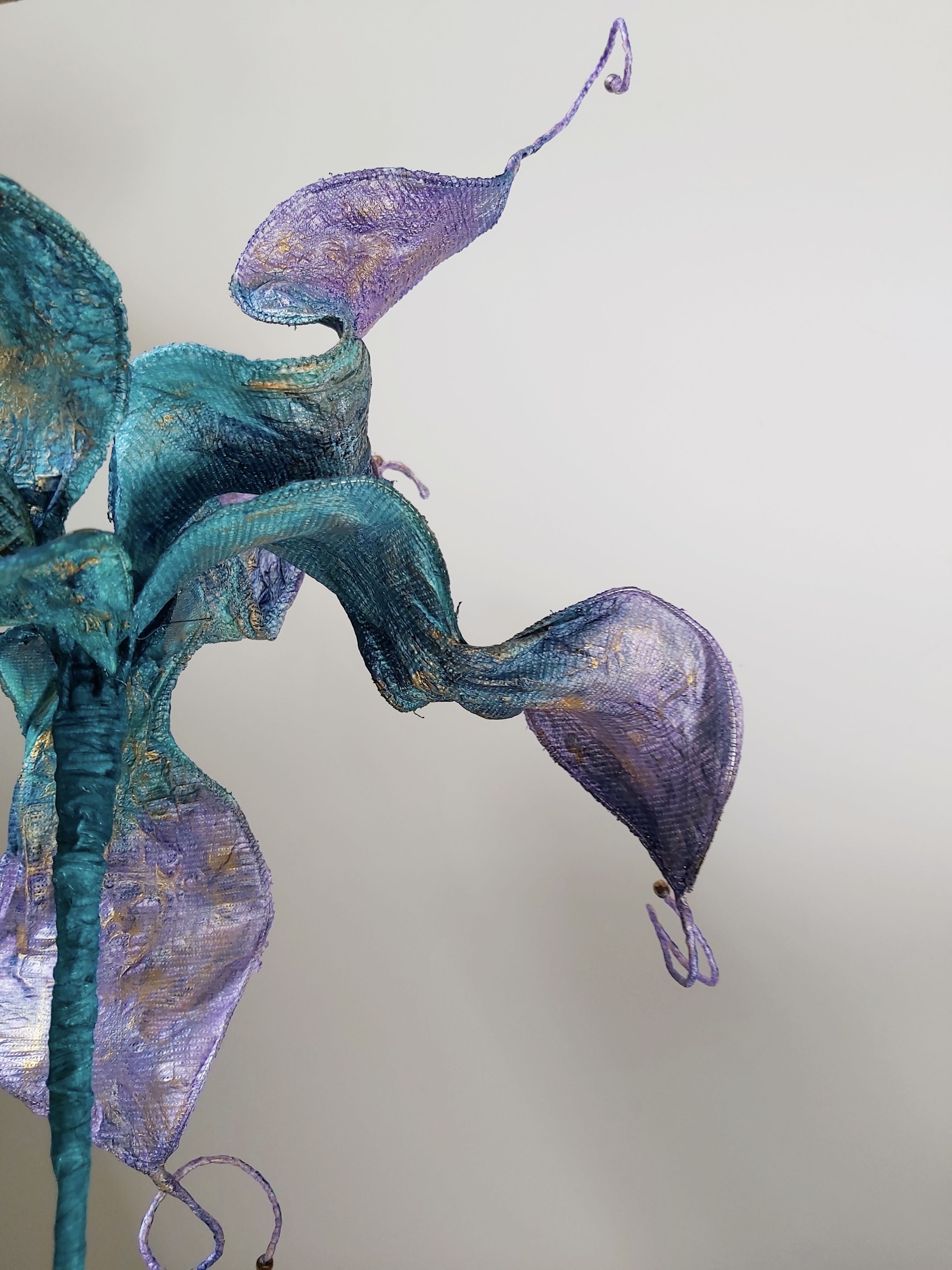 Stylized Iris: Floral Fabric Art with Recycled Materials | Lincs In ...